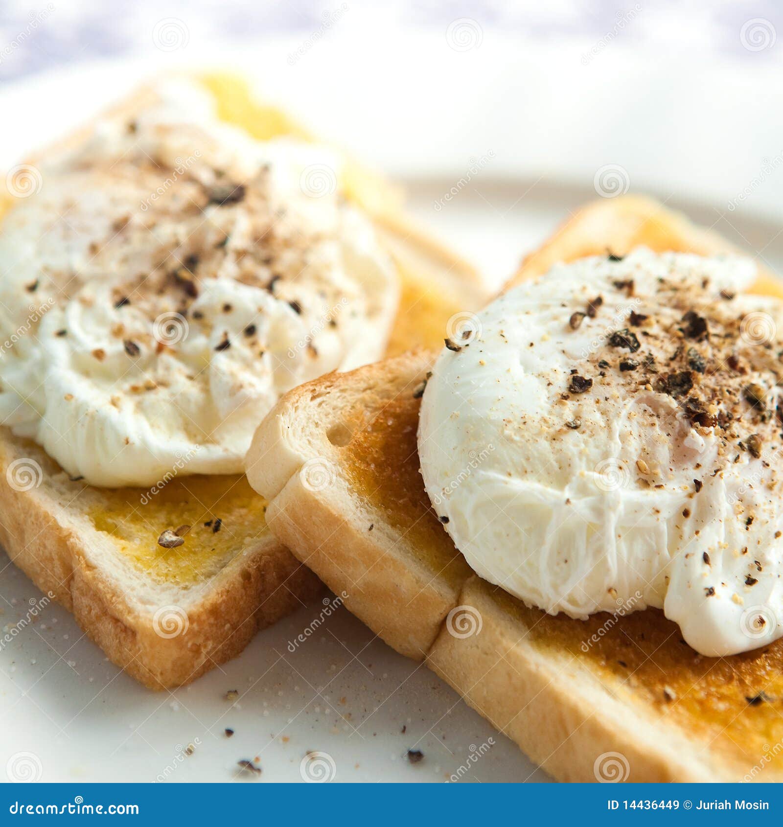 Poached egg on toast stock image. Image of granary, plain - 14436449