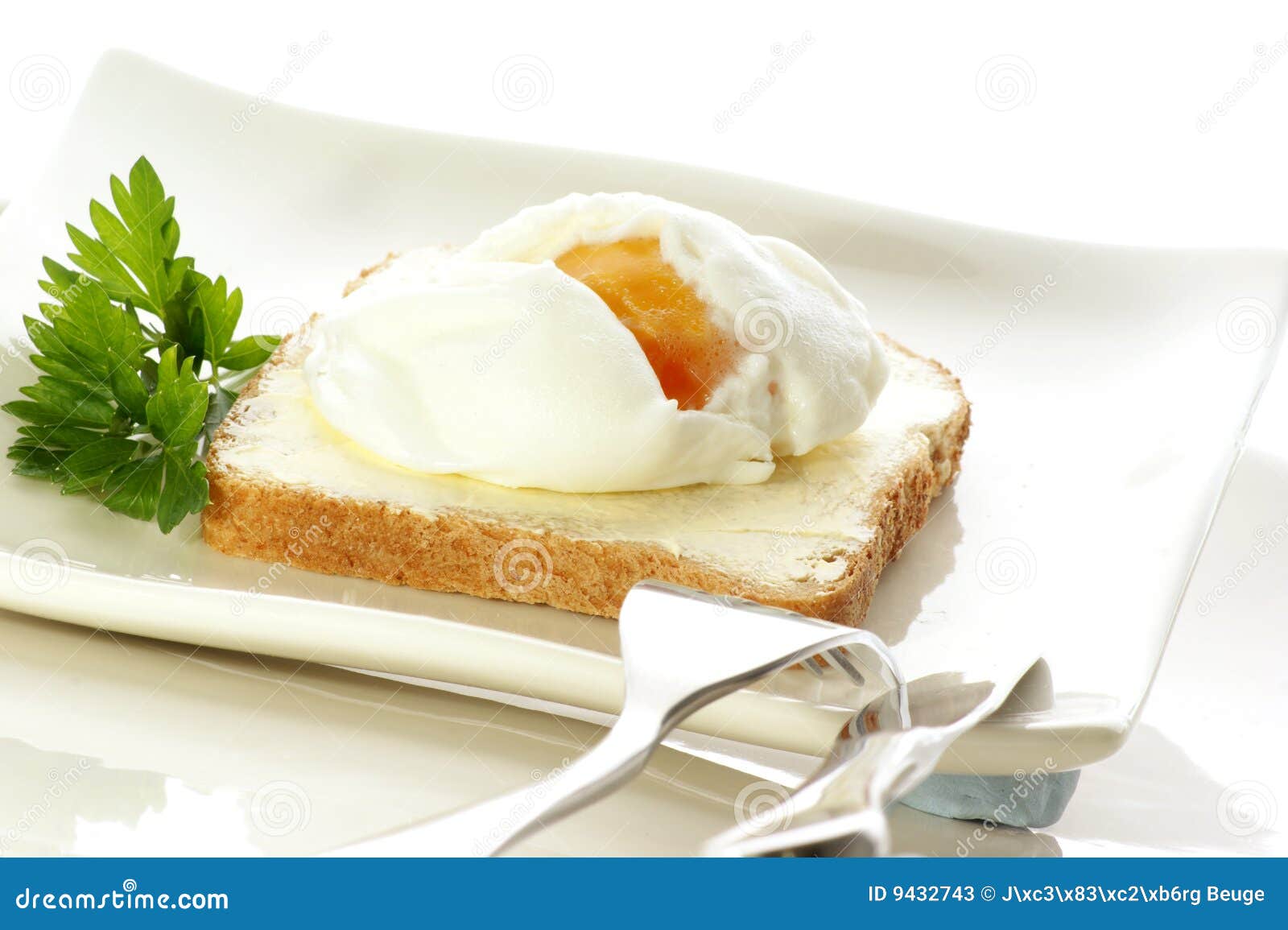 Poached egg on toast stock image. Image of poached, freshness - 9432743