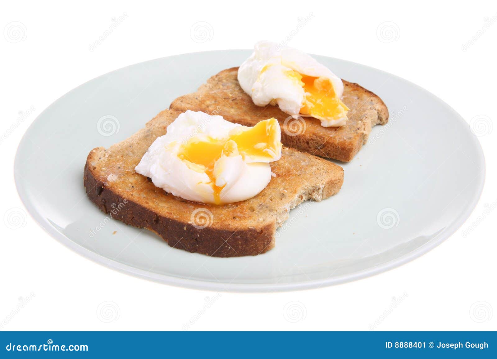 Poached Eggs On Toast Stock Image Image Of Yellow Butter 8888401