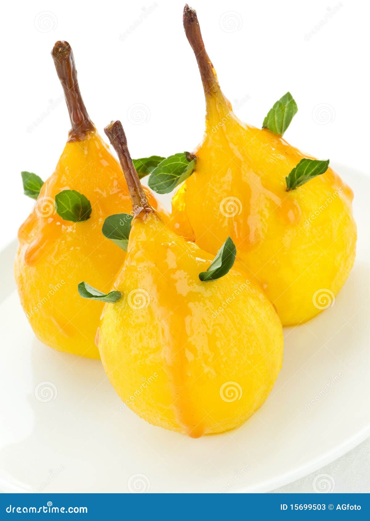 Poached pears stock image. Image of fancy, bright, yellow - 15699503