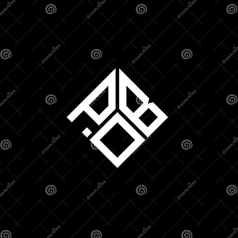 POB Letter Logo Design on Black Background. POB Creative Initials ...
