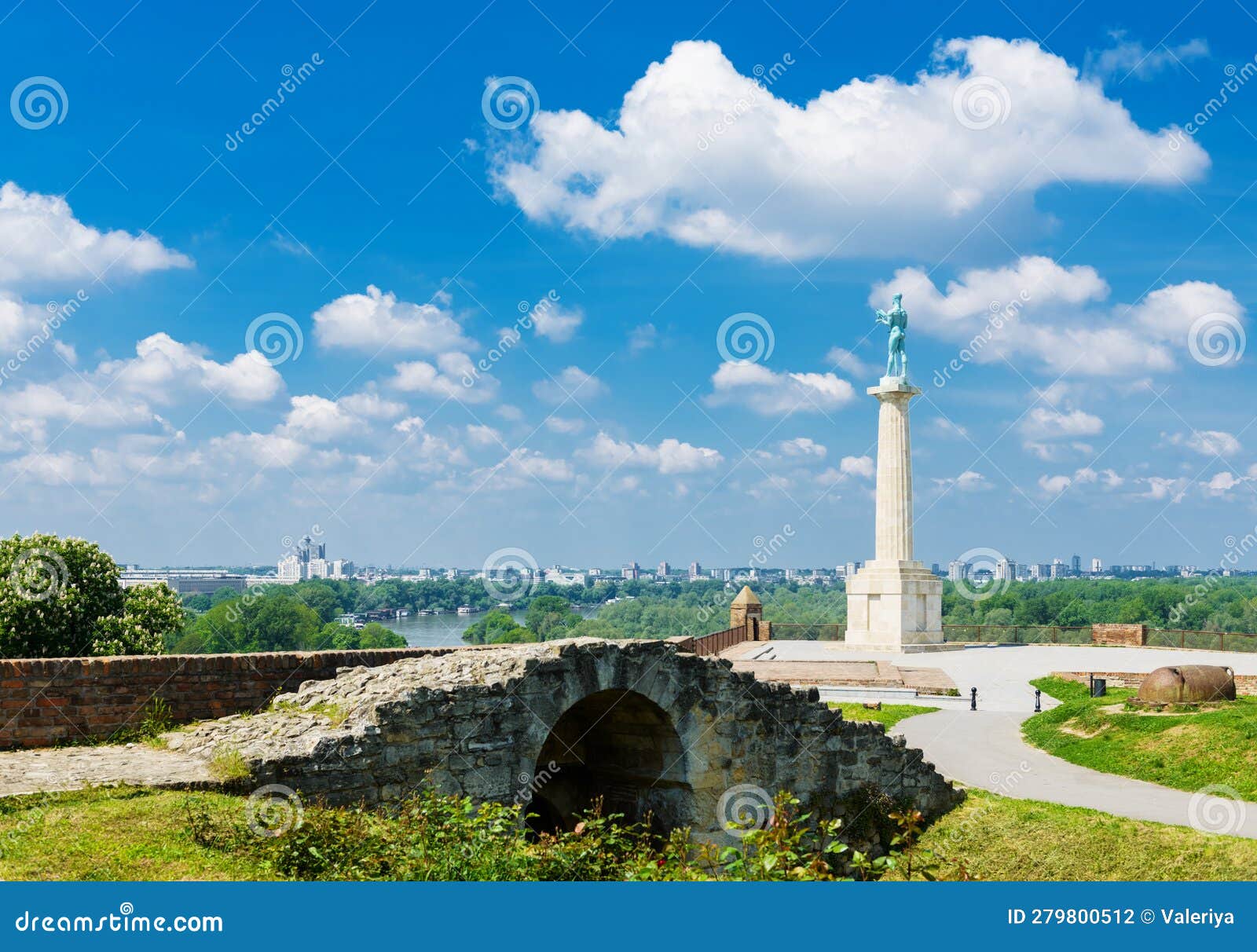 Pobednik Monument (1927) in the Belgrade Fortress Stock Photo - Image ...
