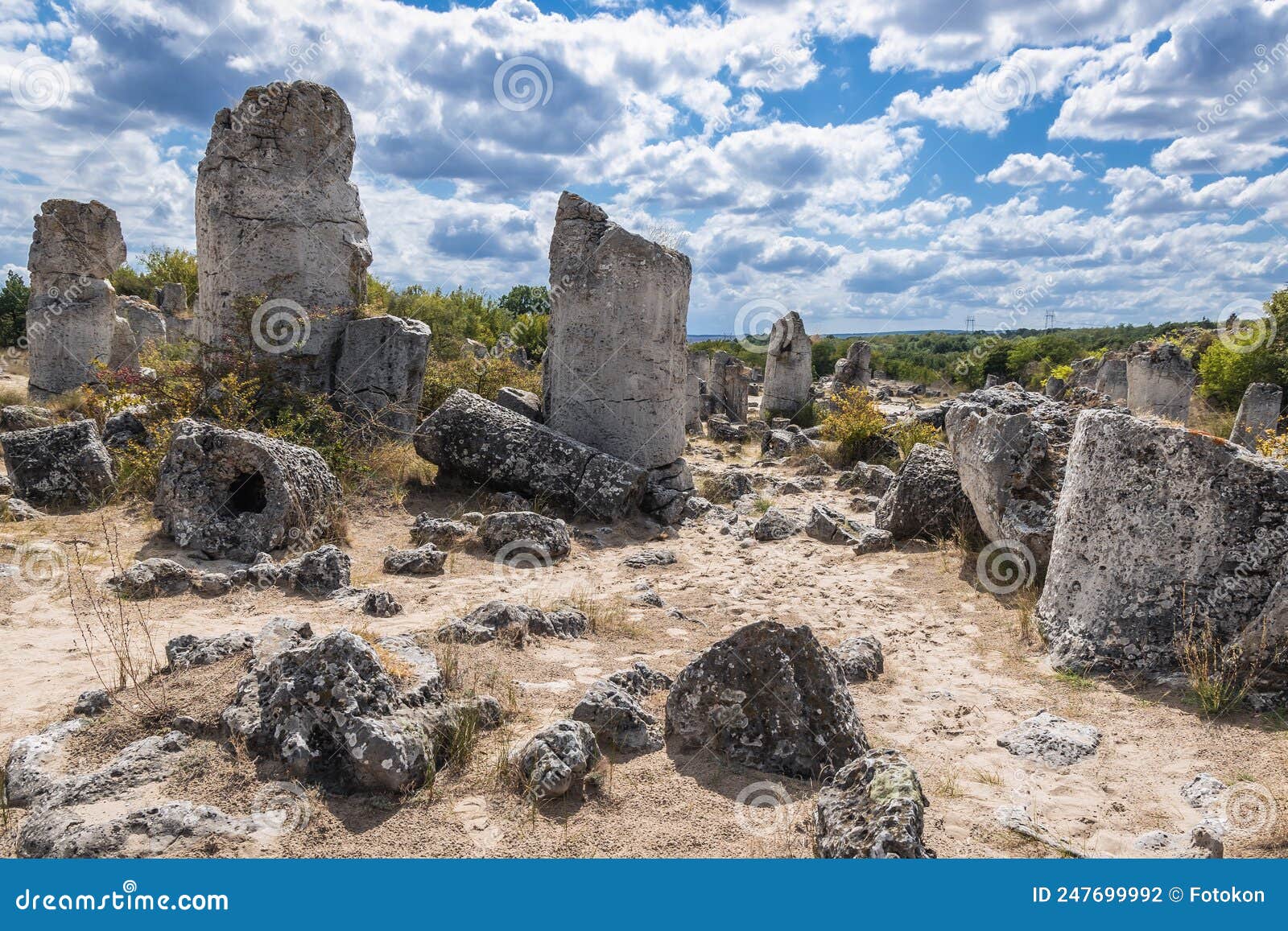 Pobiti Kamani Rock Formations Protected Area in Bulgaria Stock Photo ...