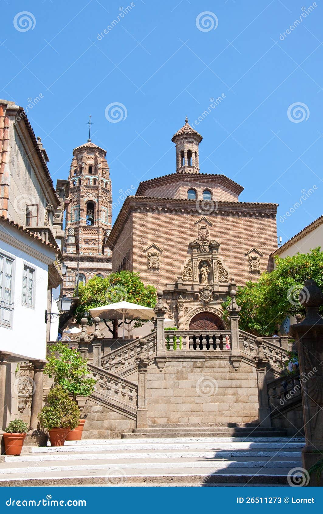 The Poble Espanyol in Barcelona, Spain Stock Image - Image of bell ...