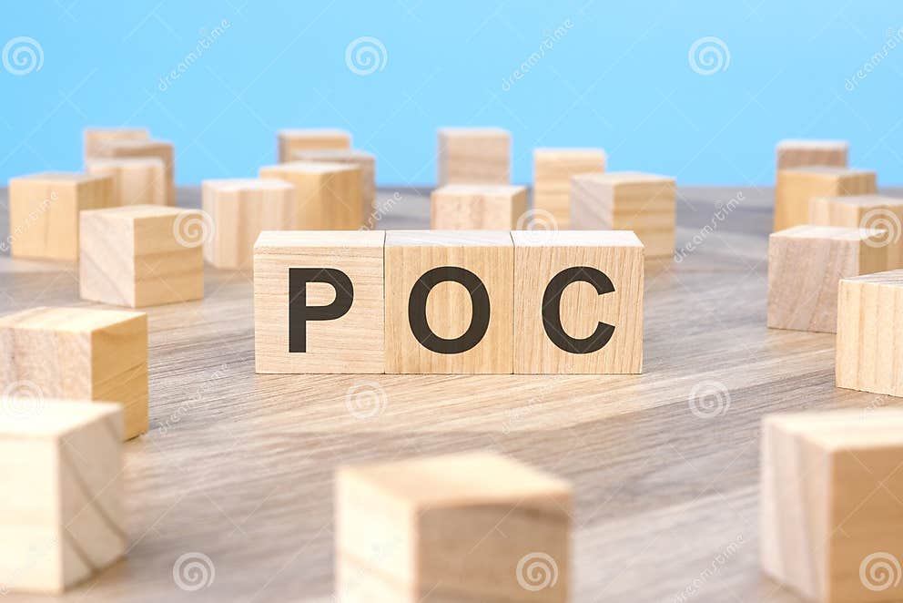 Poc Text As Symbol On Cube Wooden Blocks Stock Image Image Of Plan Success 268298725