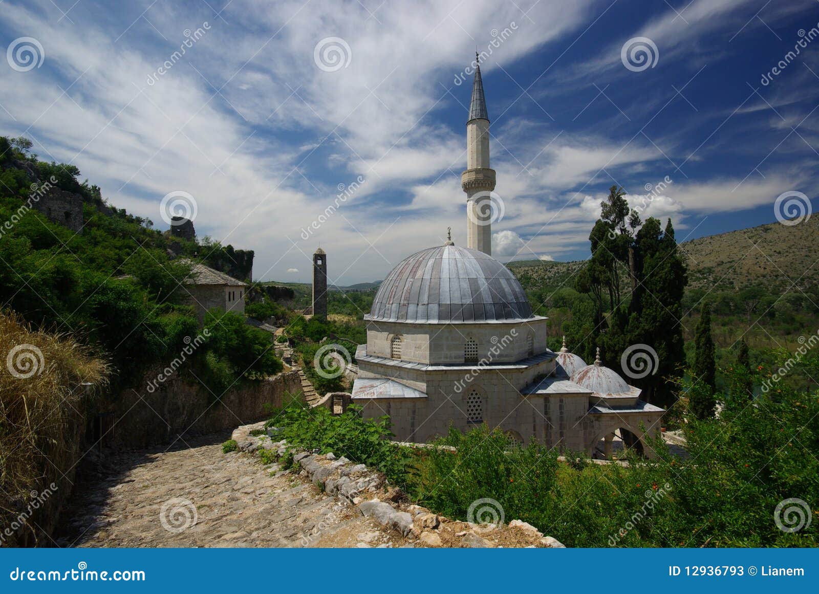 Pocitelj mosque stock image. Image of tower, castle, building - 12936793