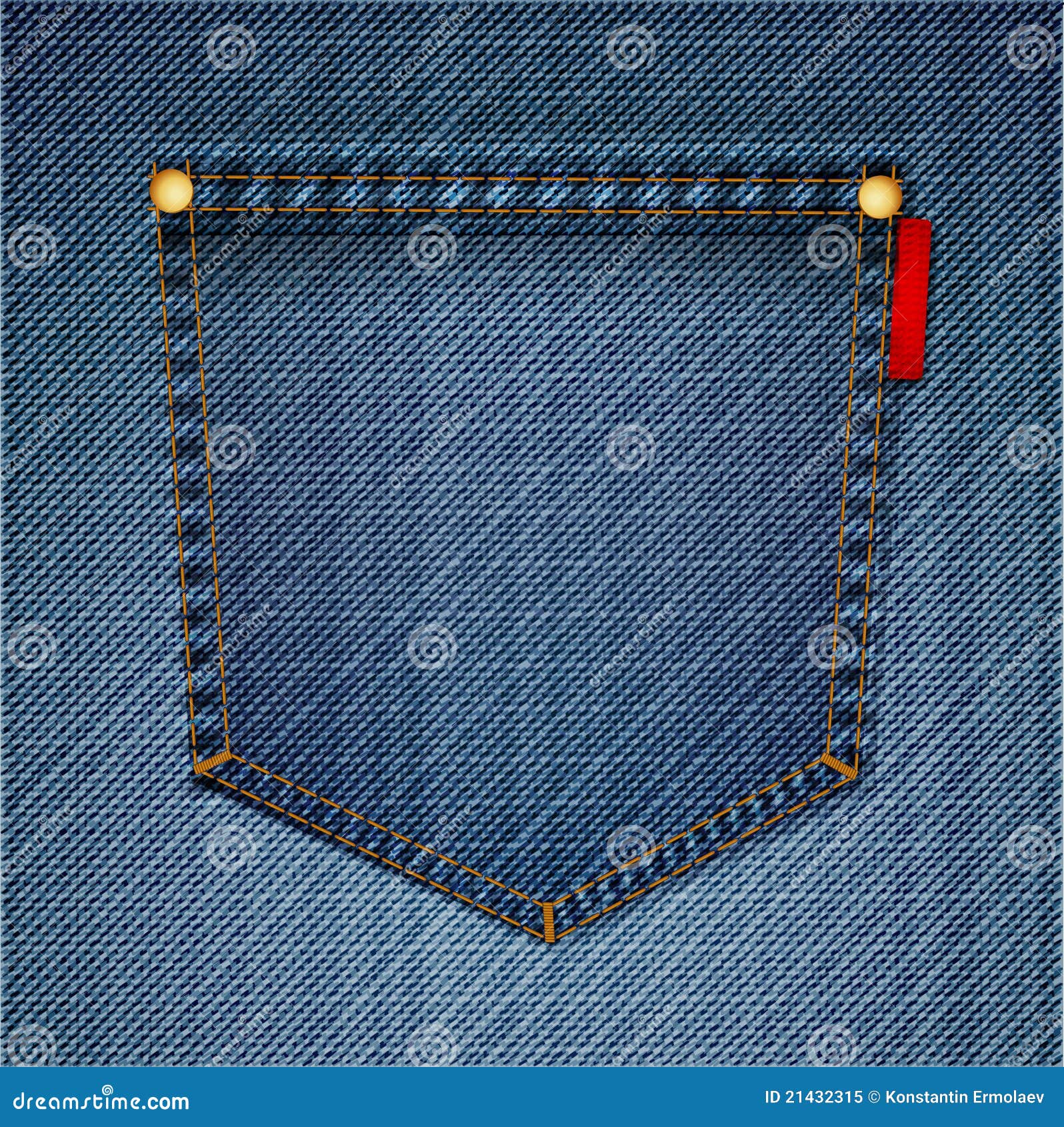 Pocket of Blue Jeans. Vector Stock Illustration - Illustration of jean ...