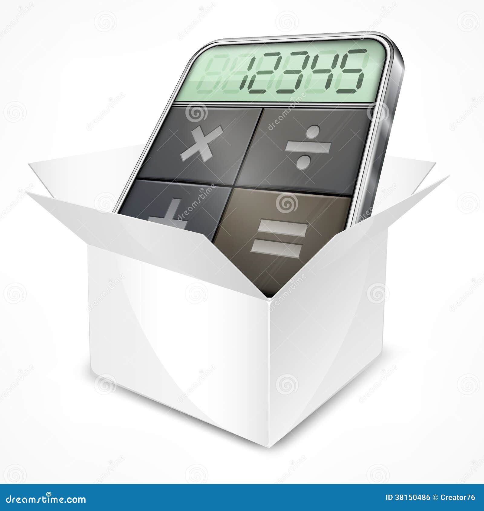 Pocket calculator in box stock vector. Illustration of concept - 38150486