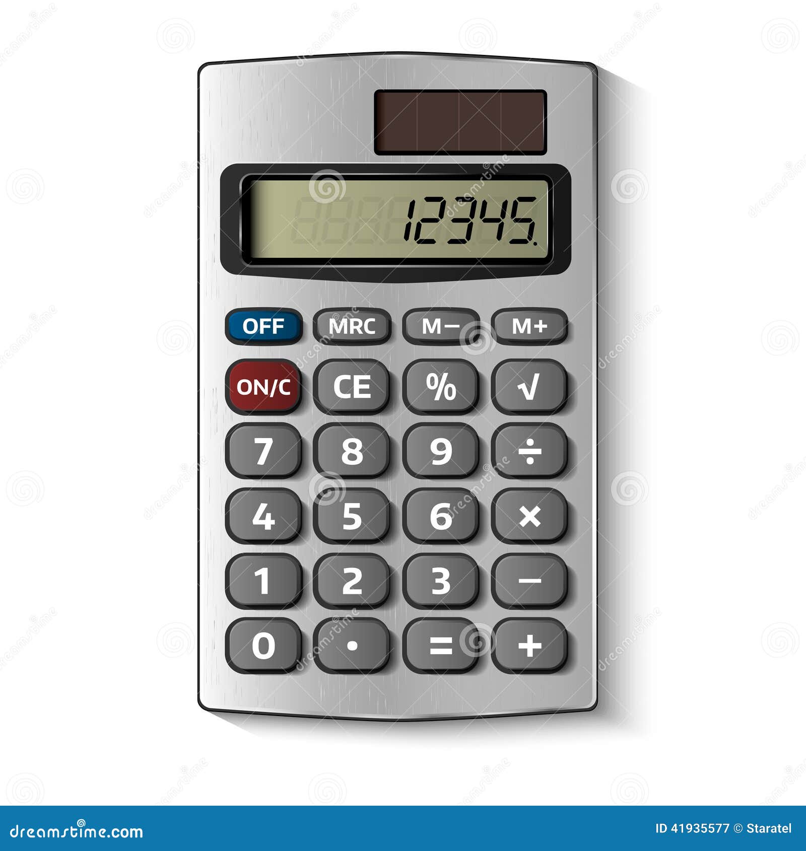 Pocket Calculator Isolated on White Stock Vector - Illustration of ...