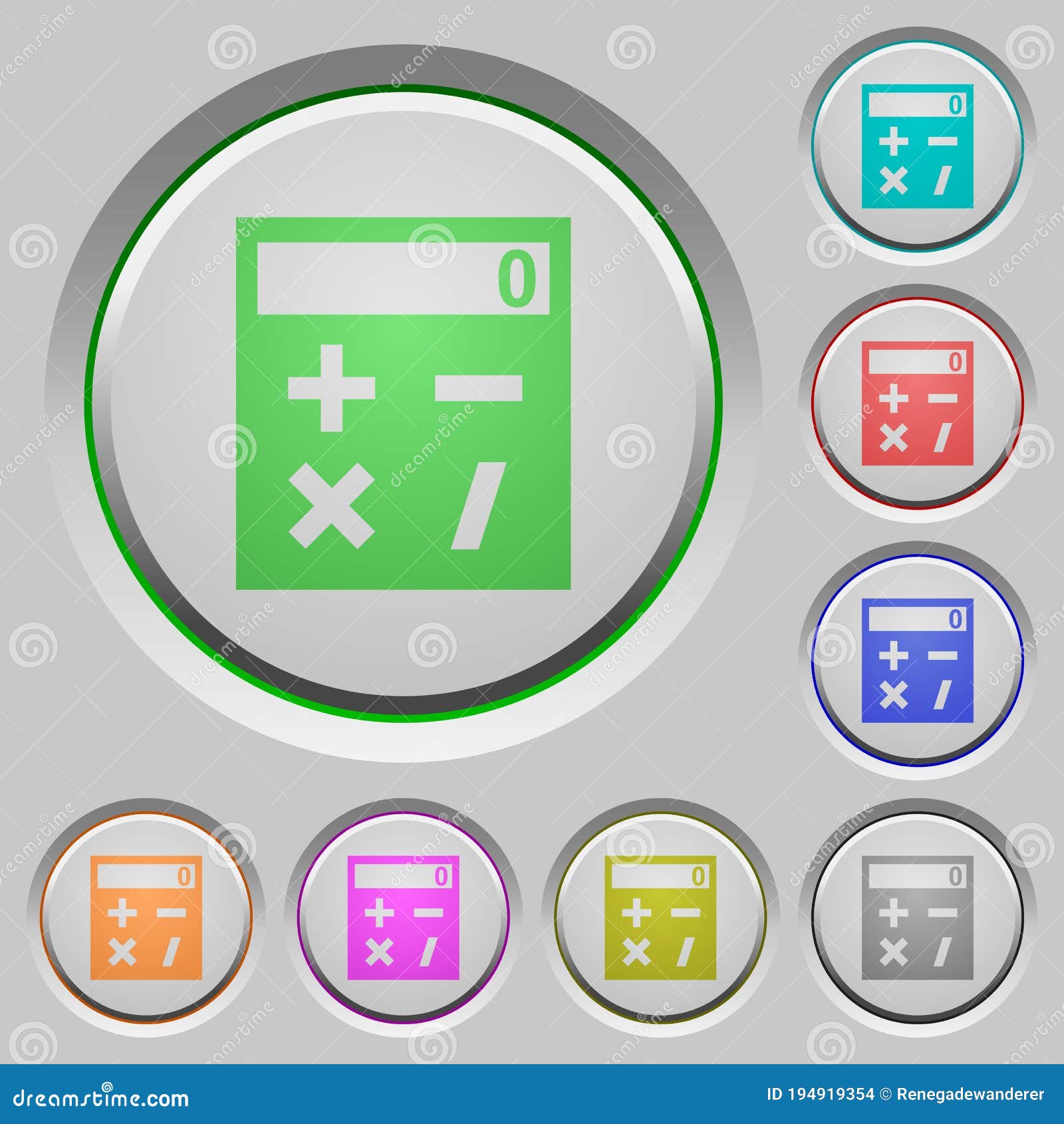 Pocket Calculator Push Buttons Stock Vector - Illustration of push ...