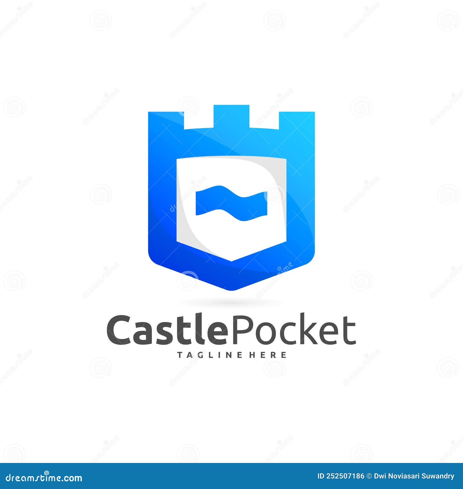 Pocket Castle Logo, Digital Wallet Logo Vector Illustration ...
