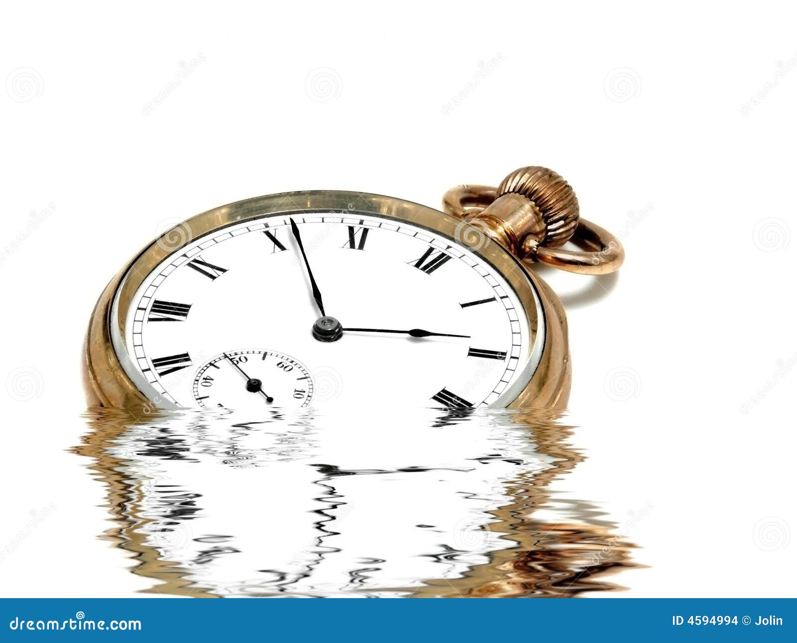 Pocket Clock in Gold with Reflections Stock Photo - Image of golden ...