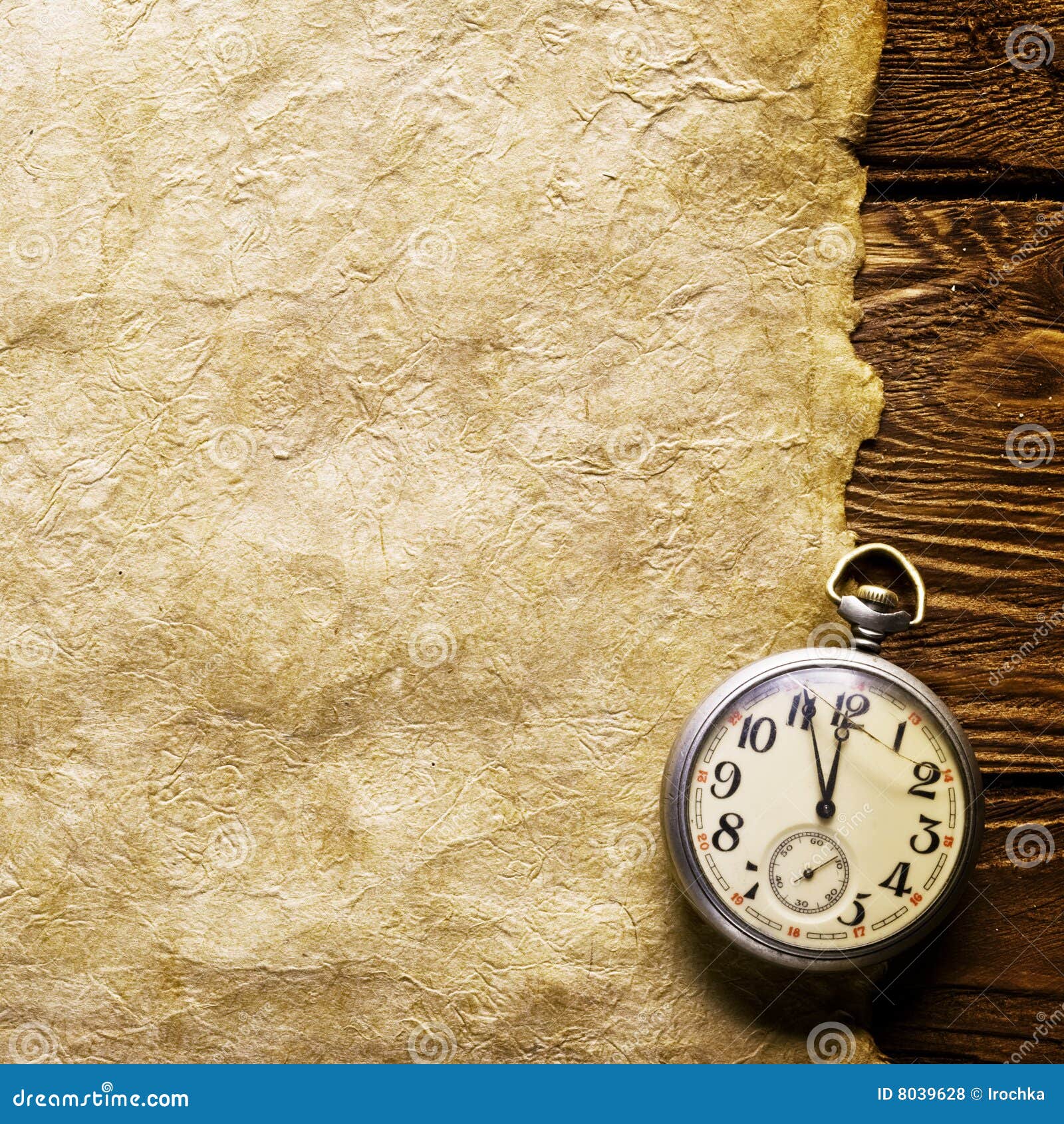 Pocket Clock On Old Paper Stock Photo | CartoonDealer.com #8039628