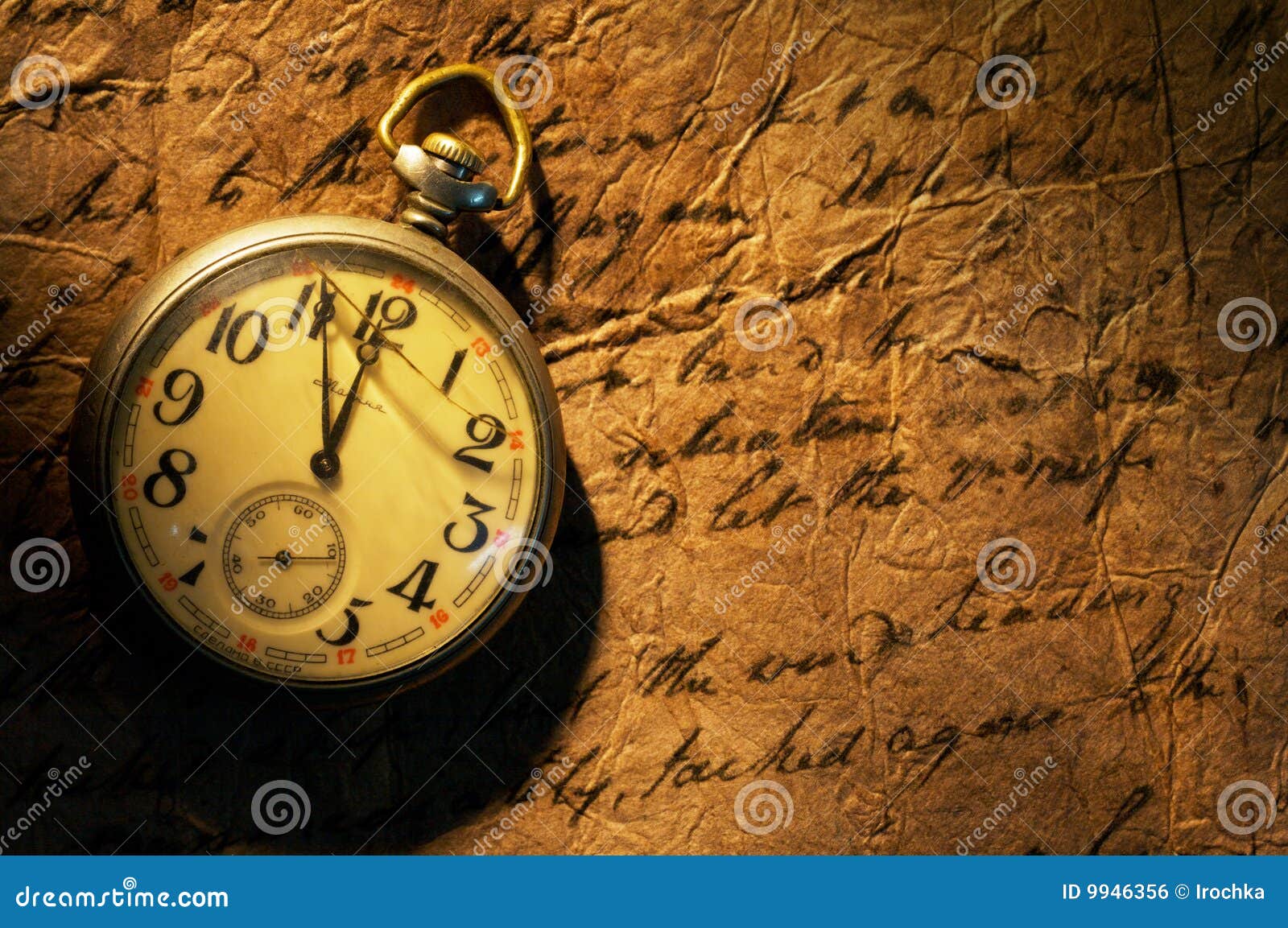 Pocket Clock On Old Paper Stock Photo | CartoonDealer.com #8039628
