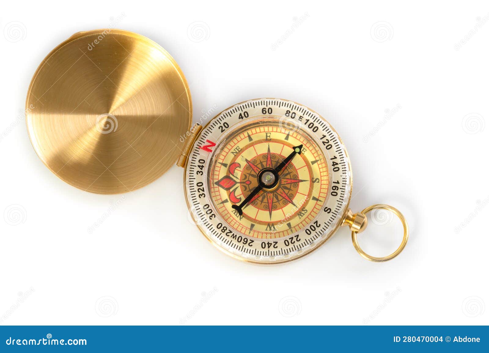 Pocket Compass on White Background Stock Photo - Image of label, hiking ...