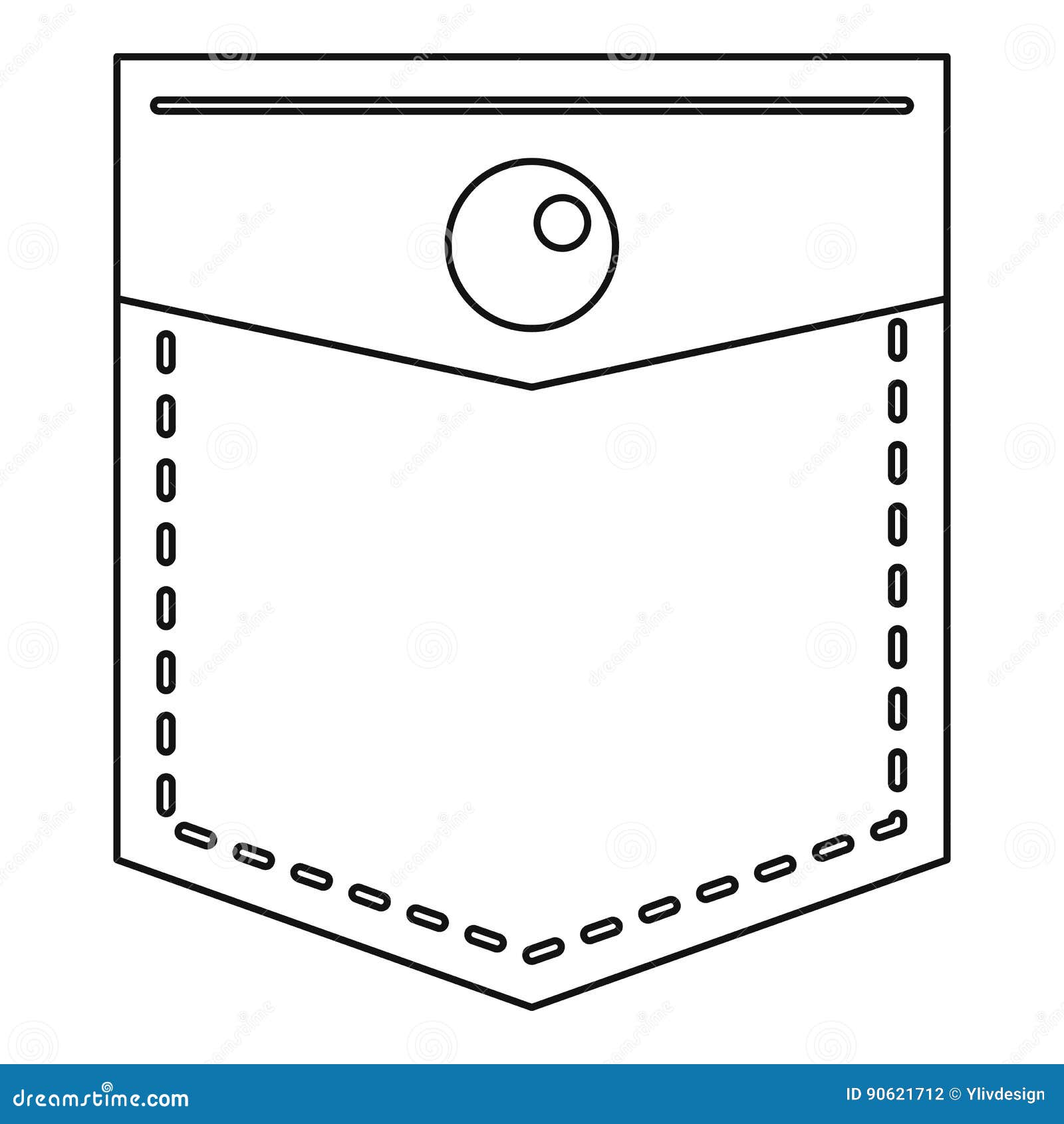 Pocket icon, outline style stock vector. Illustration of shape - 90621712