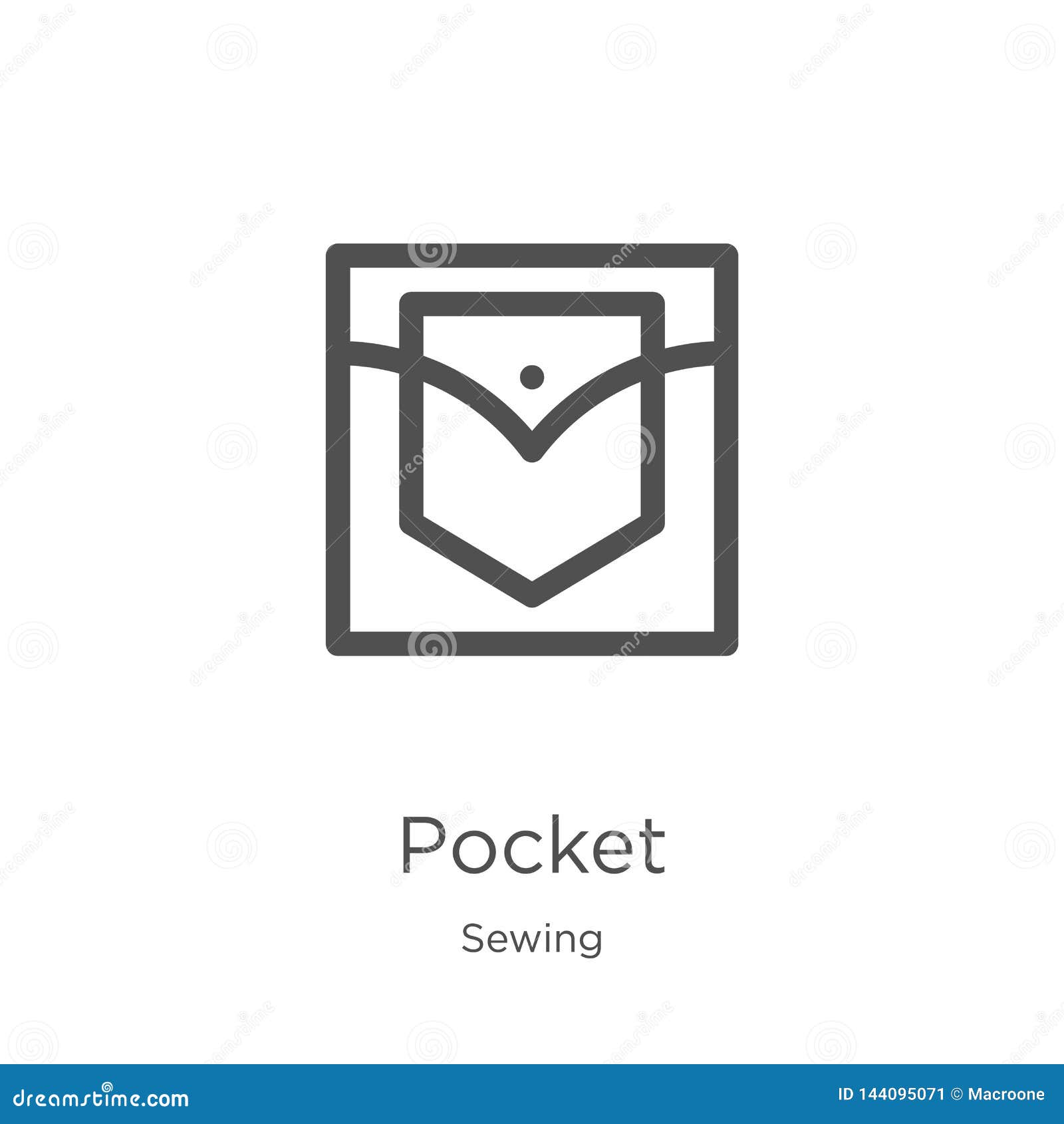 Pocket Icon Vector from Sewing Collection. Thin Line Pocket Outline ...