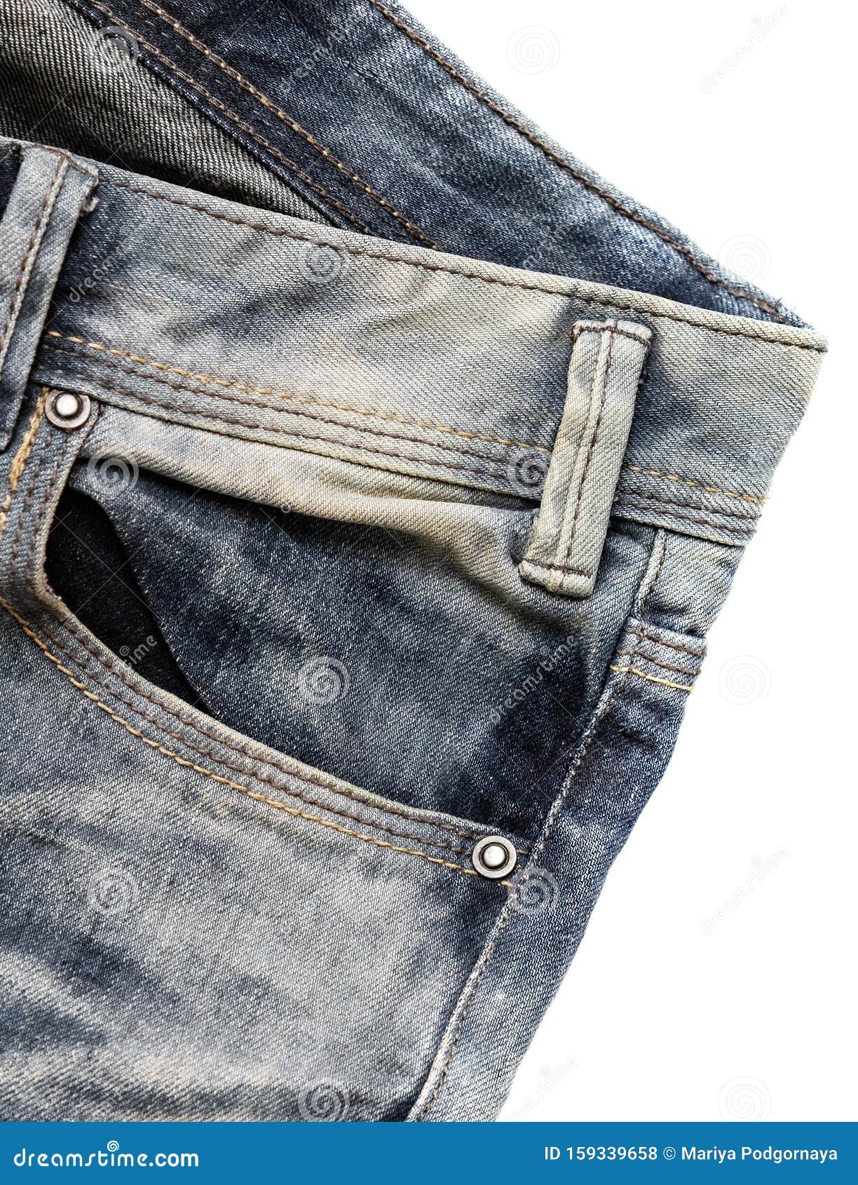 Pocket of Jeans, Denim Fabric Texture with Scuffs, Aged Denim Stock ...