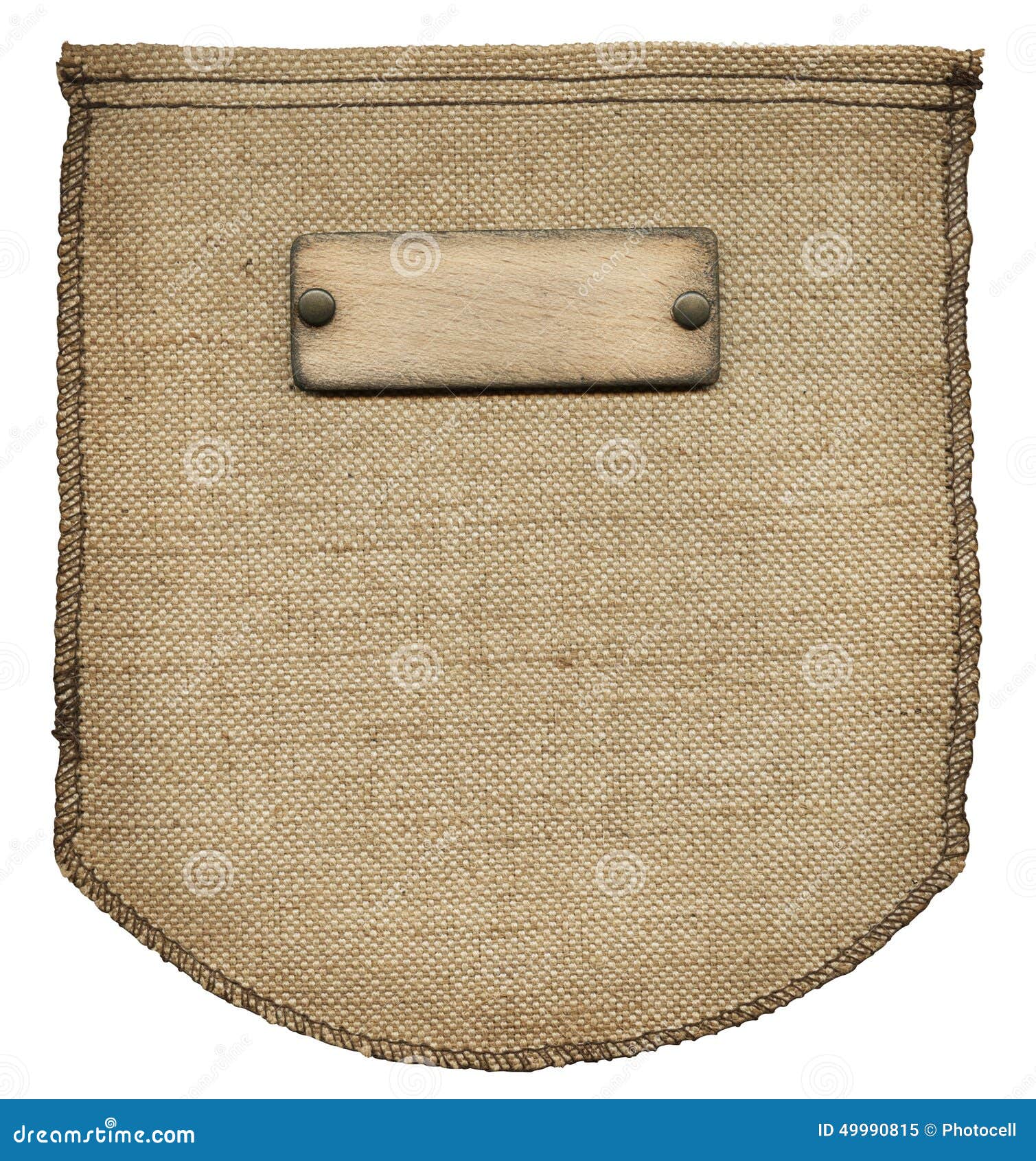 Pocket label stock image. Image of hessian, edge, fabric - 49990815
