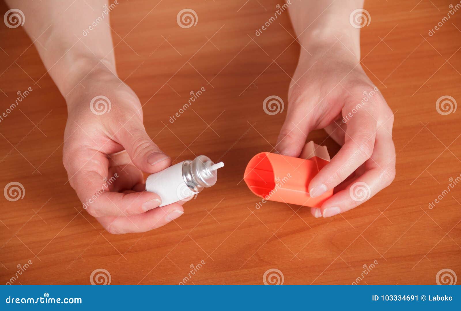 Pocket Inhaler for Asthmatics in the Hands Stock Image - Image of ...
