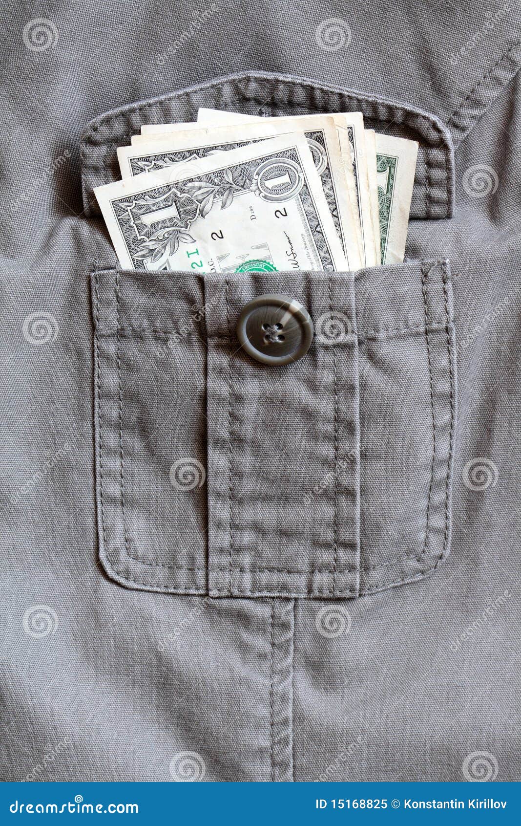 Pocket with Money stock image. Image of clothing, button - 15168825