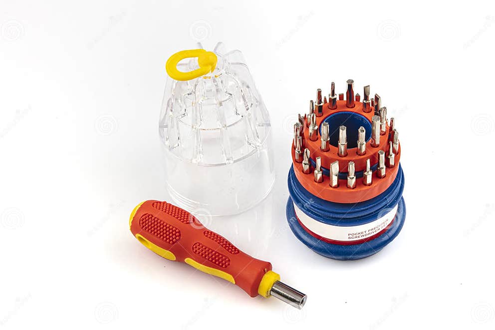 Pocket Precision Screwdriver Set. Steel Screwdriver Tips of Different ...