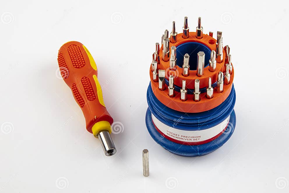 Pocket Precision Screwdriver Set. Steel Screwdriver Tips of Different ...