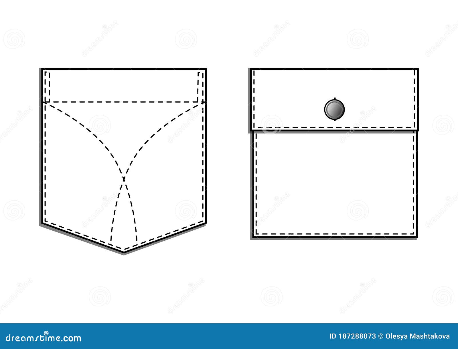 Pocket Symbols. Black and White Illustration Stock Illustration ...