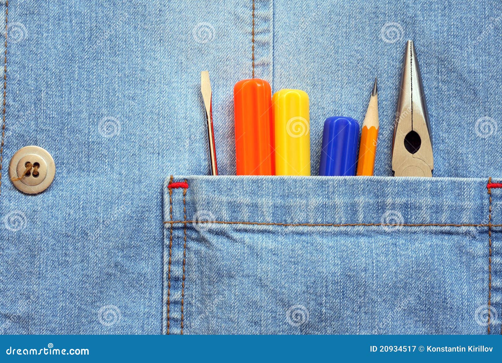 Pocket with Tools stock image. Image of denim, workman - 20934517