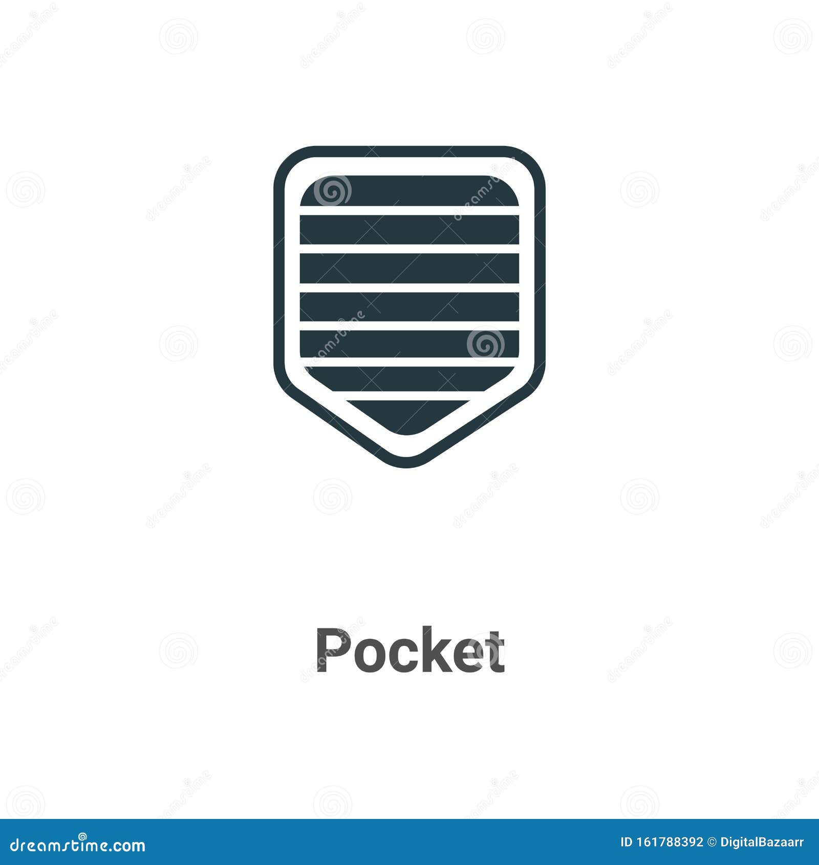 Pocket Vector Icon on White Background. Flat Vector Pocket Icon Symbol ...