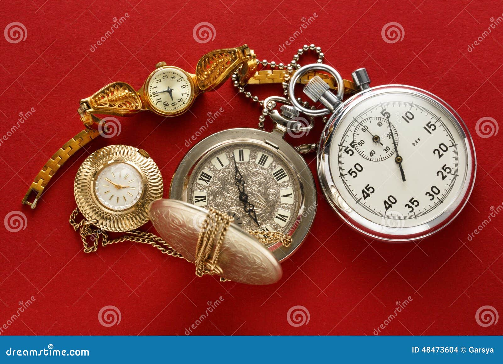 Pocket Vintage Watch And Stopwatch Royalty-Free Stock Photo ...
