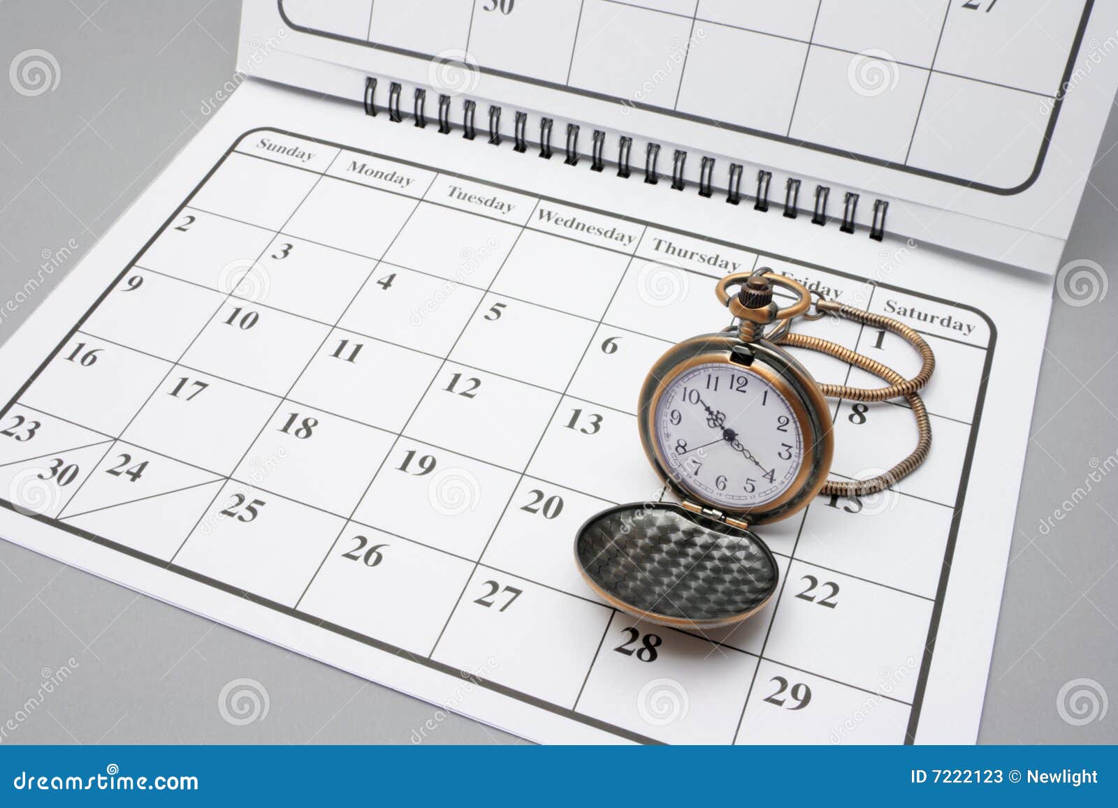 Pocket Watch on Calendar stock image. Image of memo, still - 7222123
