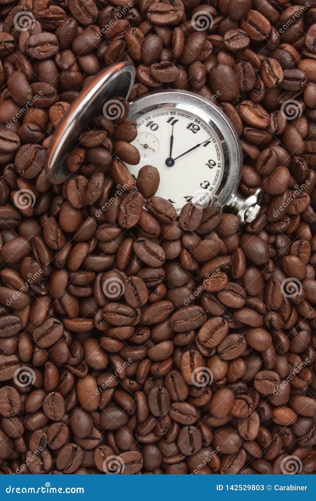 Pocket Watch in Coffee Beans Stock Image - Image of cappuccino, group ...