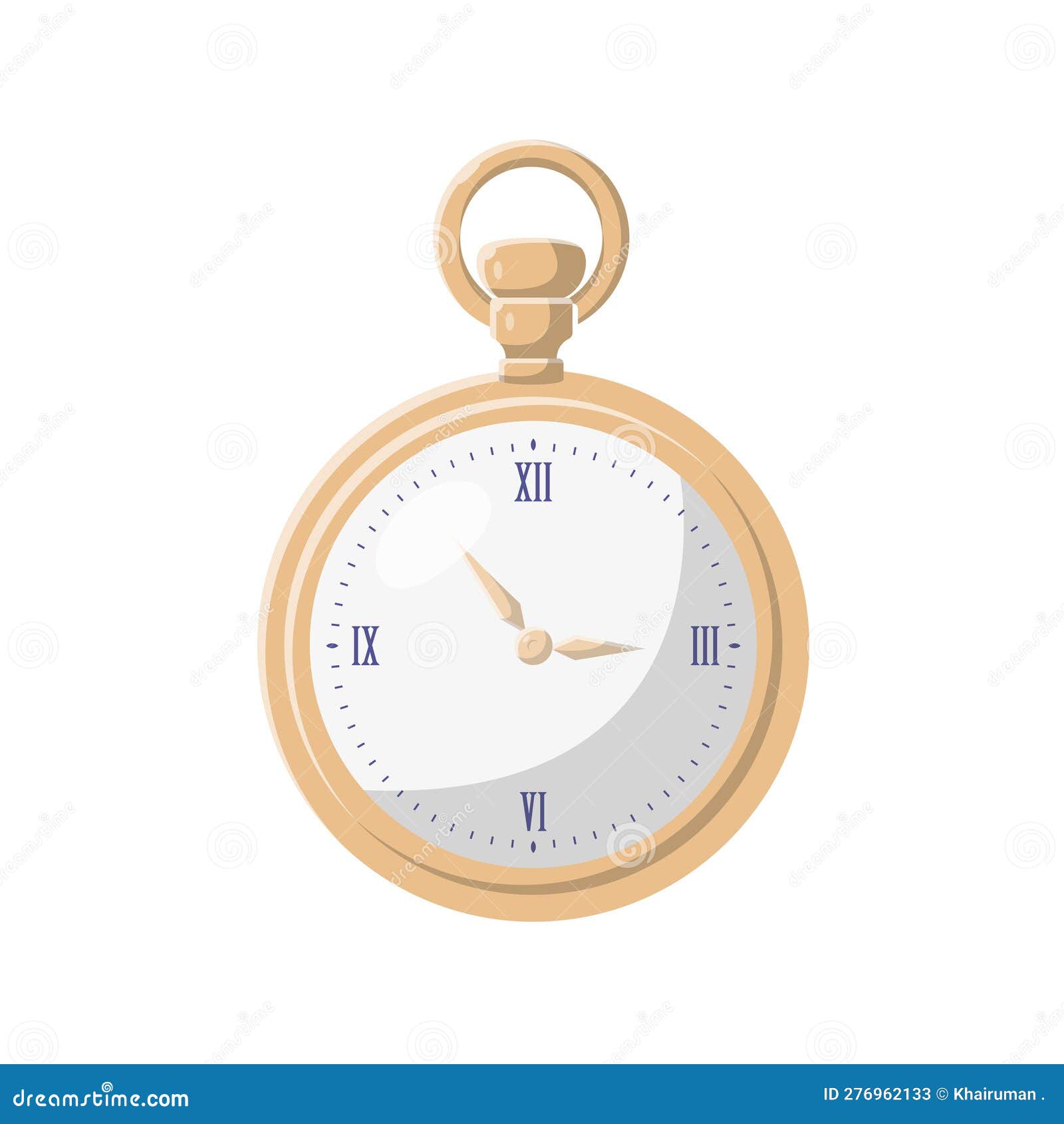 Pocket Watch Flat Illustration. Clean Icon Design Element on Isolated ...