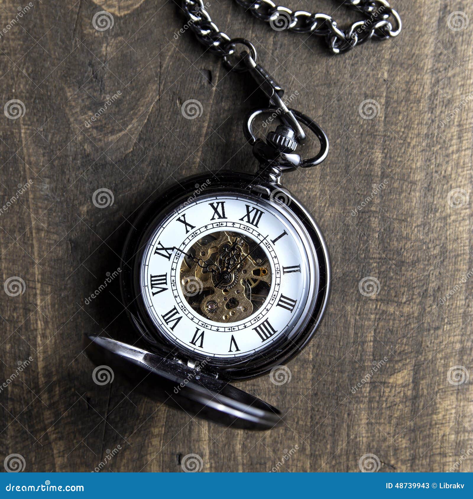 Pocket Watch on Grunge Wooden Table Stock Image - Image of nostalgia ...