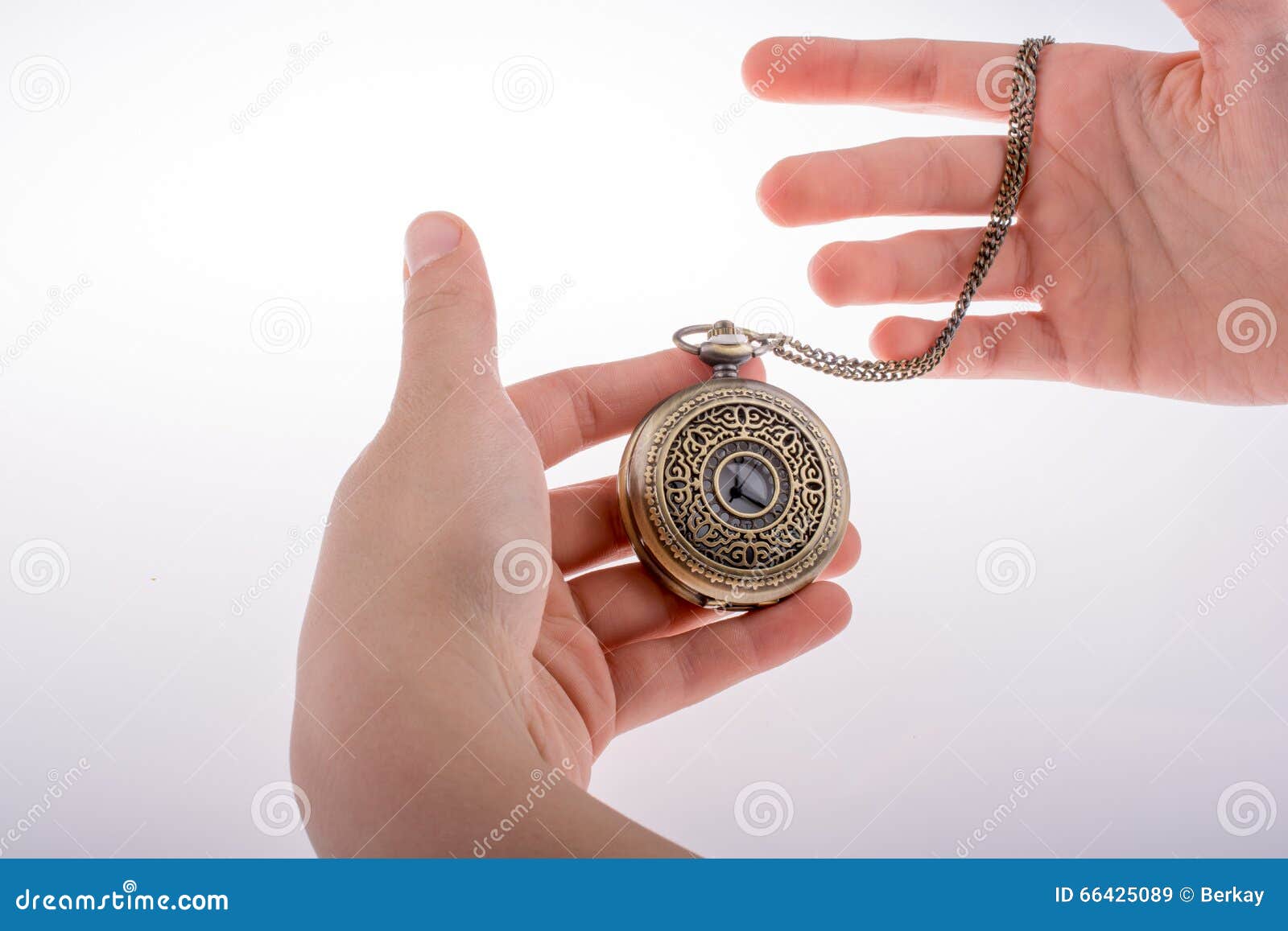 Pocket watch in hand stock image. Image of watch, hour - 66425089