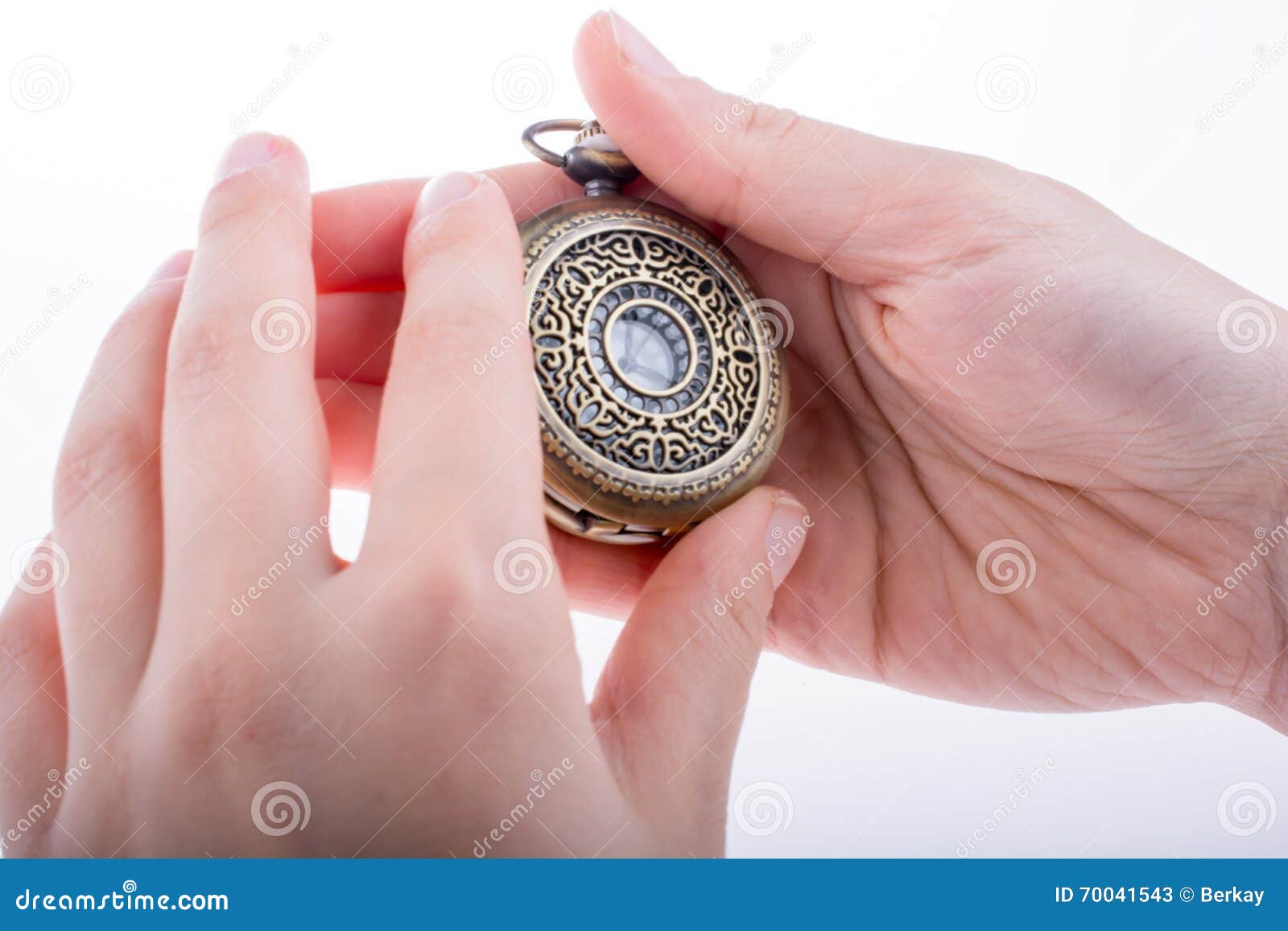 Pocket watch in hand stock image. Image of watch, styled - 70041543