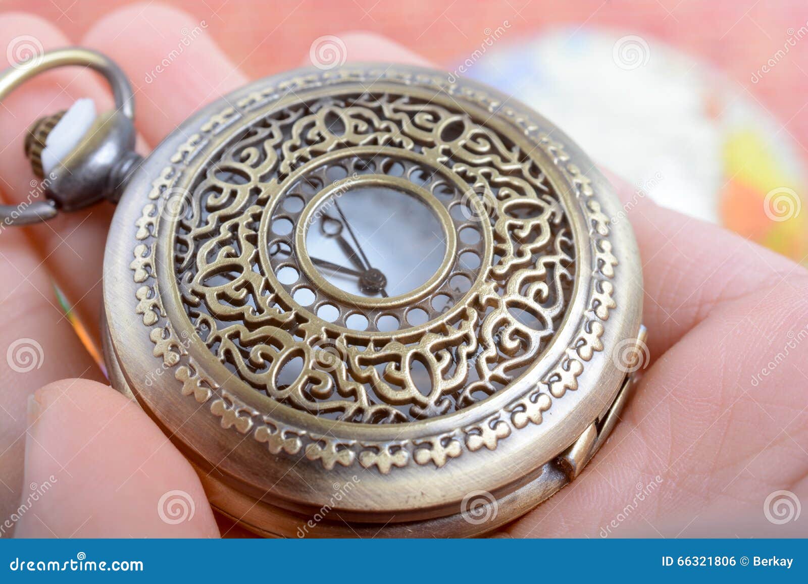 Pocket watch in hand stock photo. Image of white, watch - 66321806