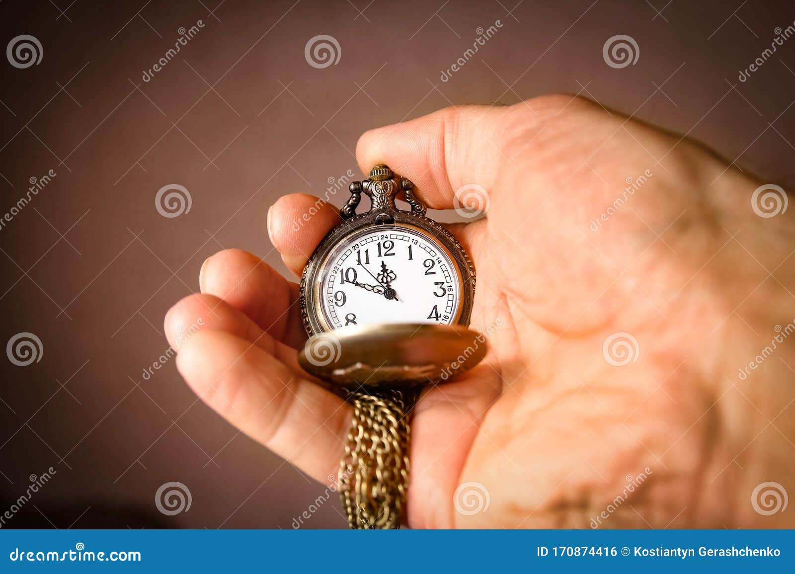A Pocket Watch in the Hands of a Man Stock Photo - Image of grunge ...