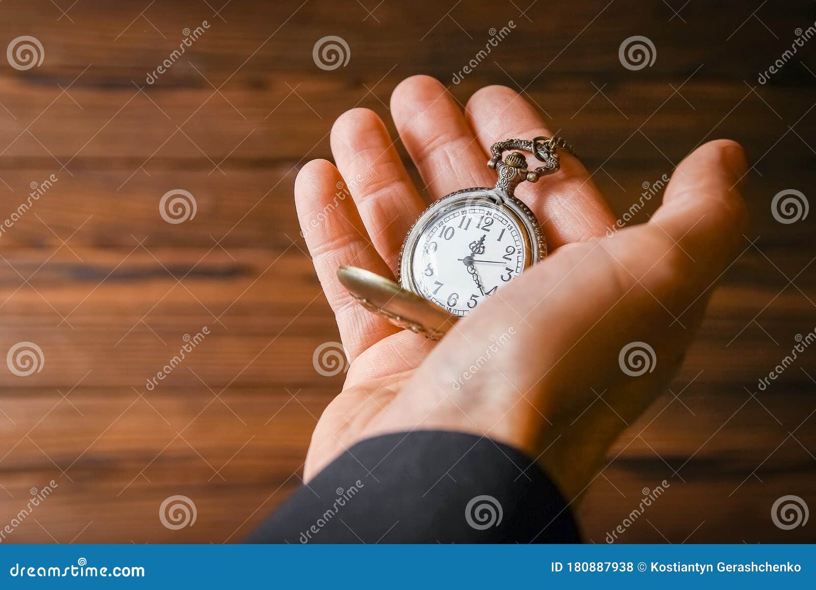 A Pocket Watch in the Hands of a Man Stock Photo - Image of gold ...