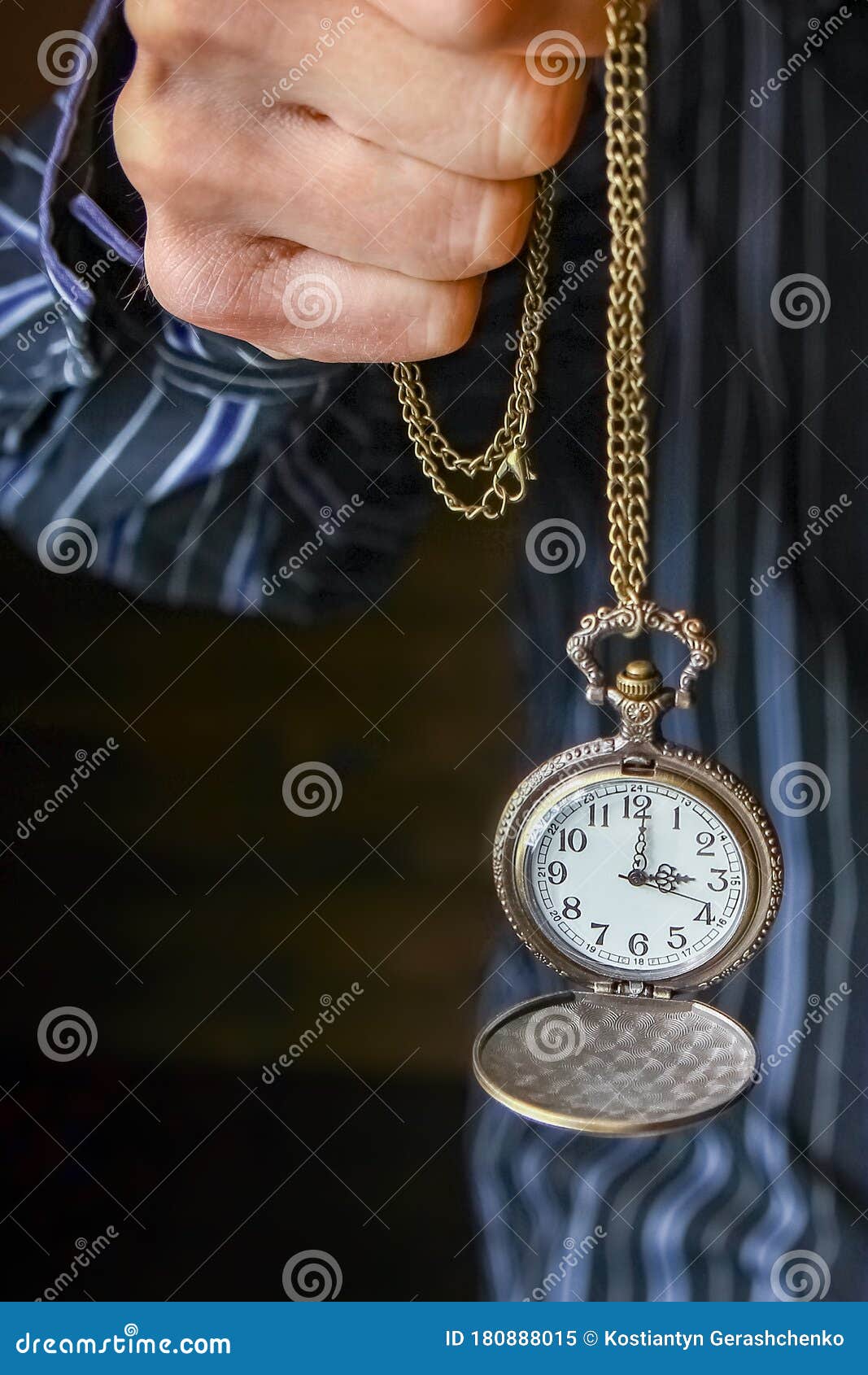 A Pocket Watch in the Hands of a Man Stock Image - Image of equipment ...