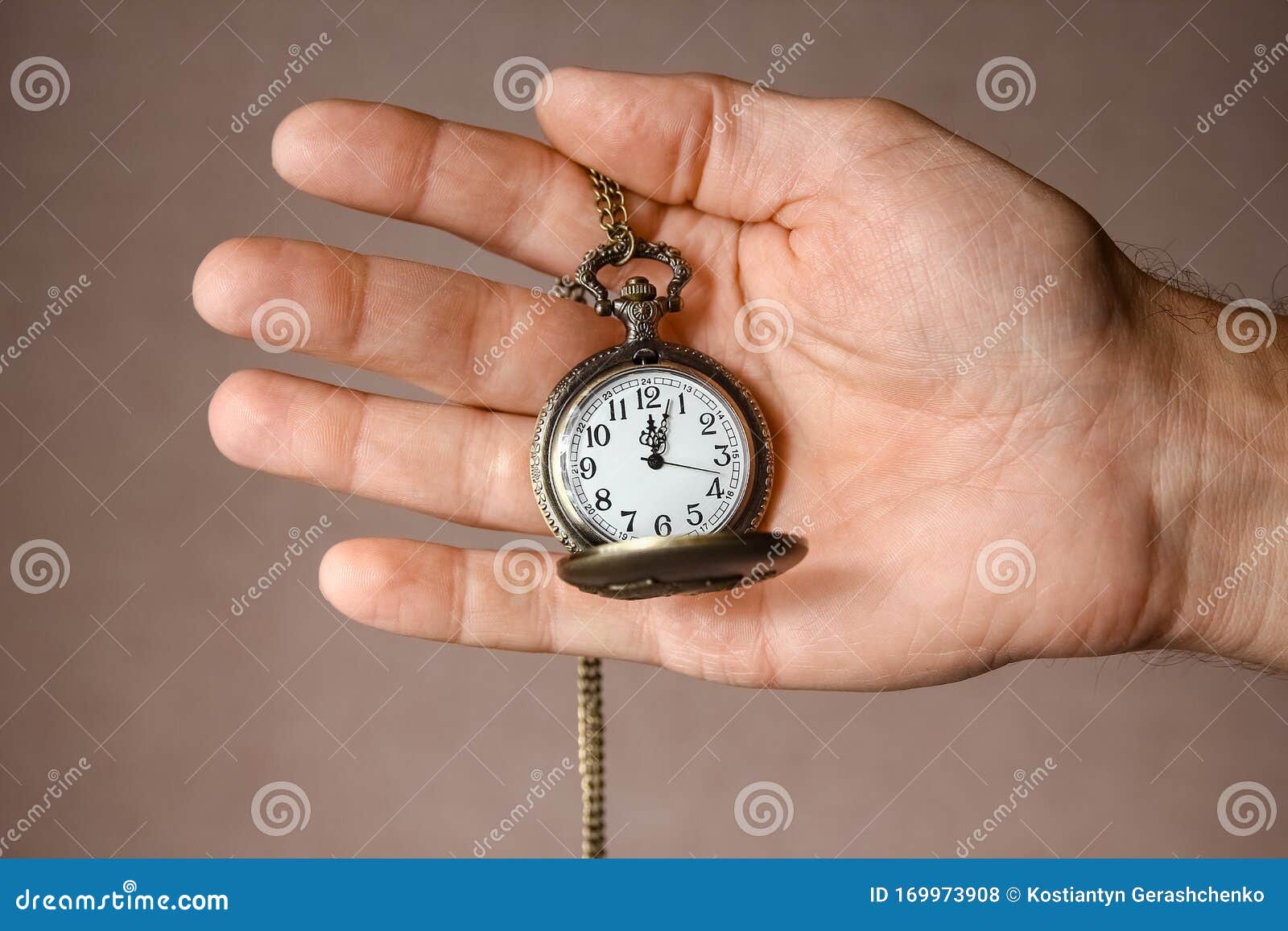 A Pocket Watch in the Hands of a Man Stock Photo - Image of concept ...