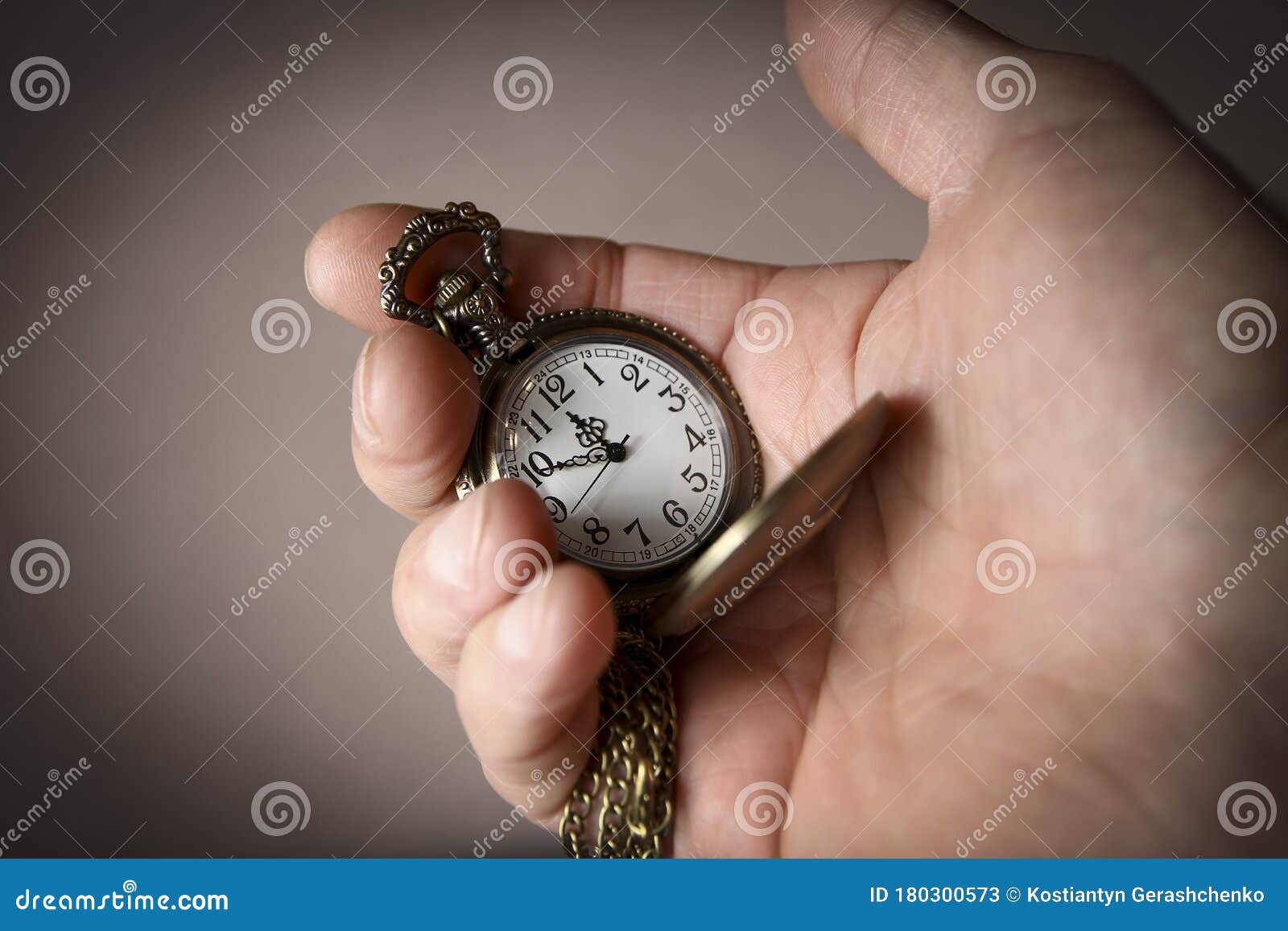 A Pocket Watch in the Hands of a Man Stock Image - Image of deadline ...