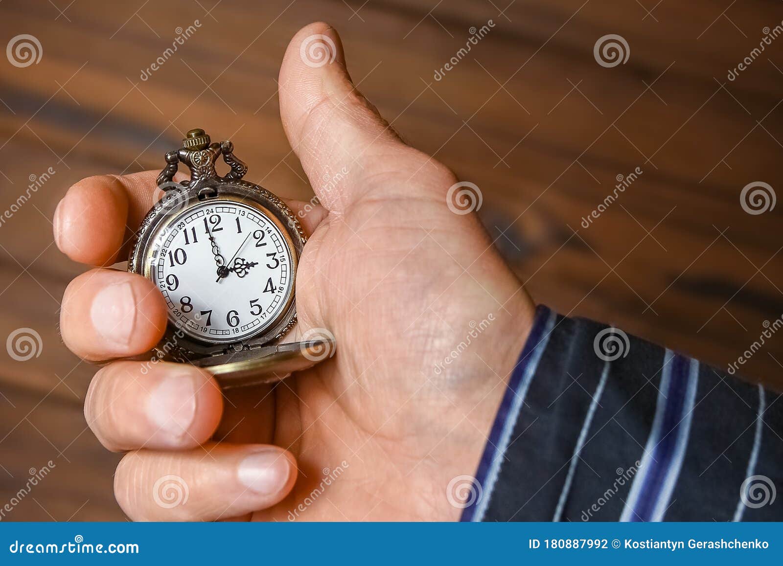 A Pocket Watch in the Hands of a Man Stock Photo - Image of concept ...
