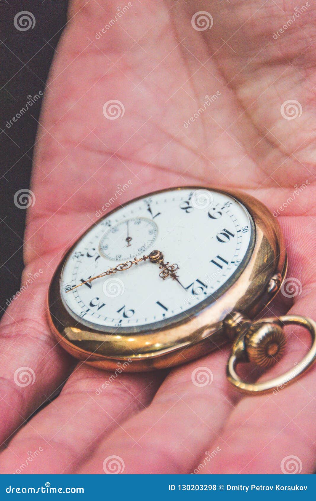 Pocket Watch in a Man`s Hand, Close-up Stock Photo - Image of jewelry ...