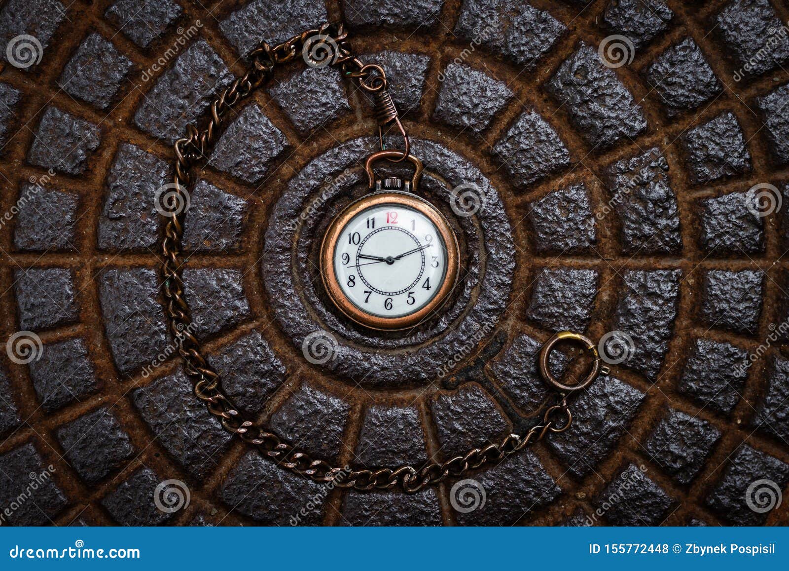Pocket Watch on Metal Texture Background. Stock Photo - Image of number ...