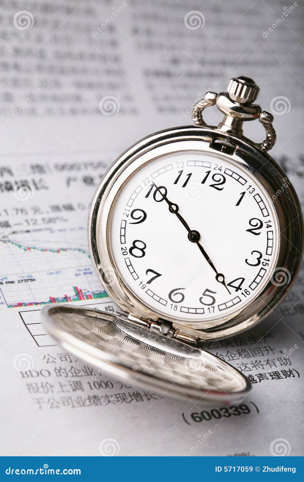 Pocket Watch on the Newspaper Stock Image - Image of logbook, office ...