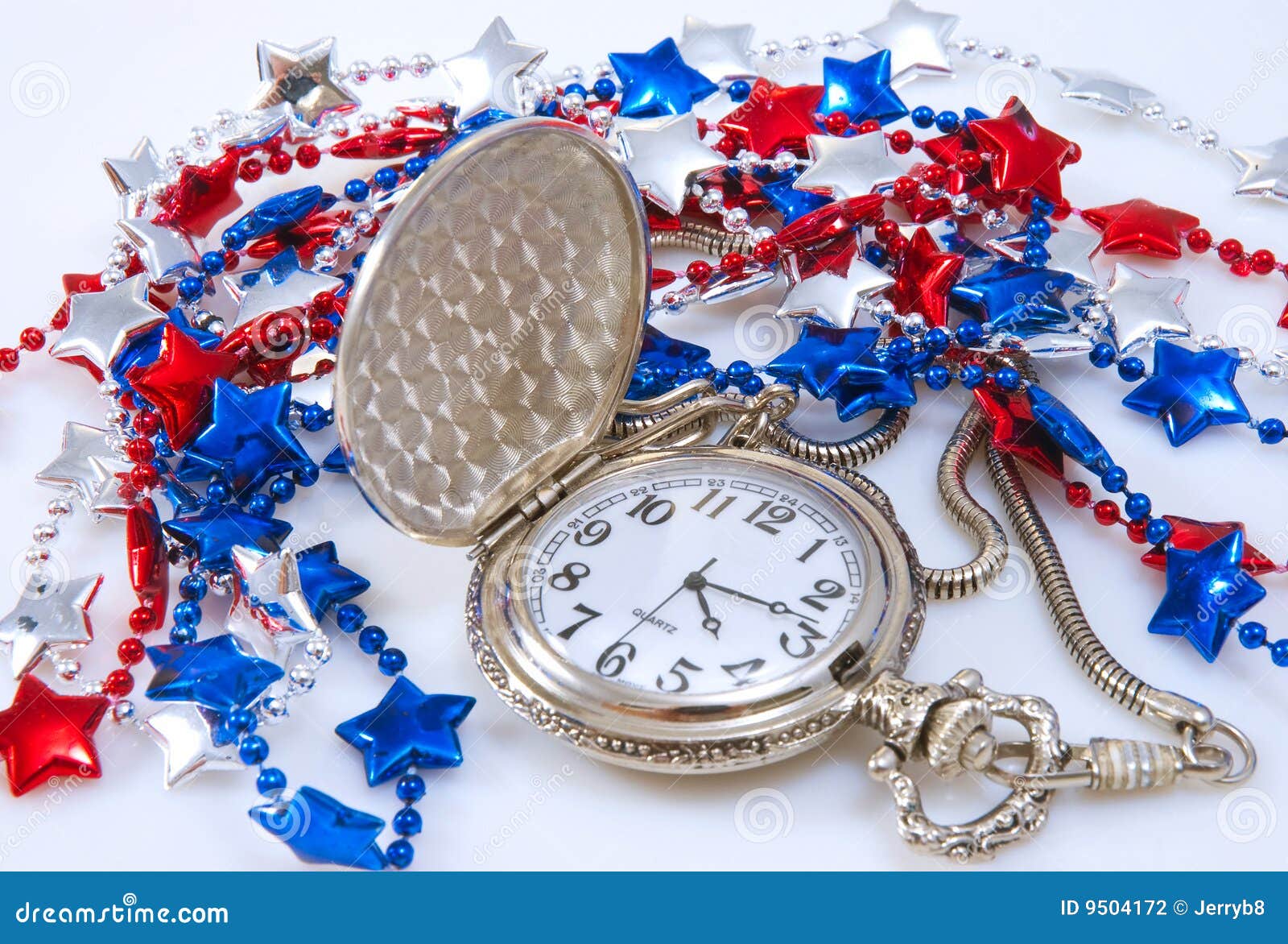 Pocket Watch and Party Beads Stock Photo - Image of precision, vintage ...