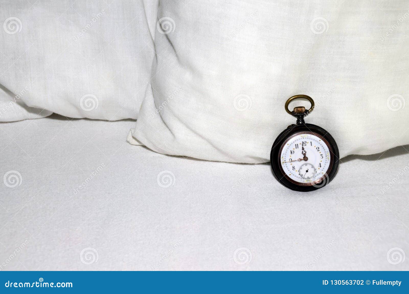 Pocket Watch on Pillow and Bed Stock Photo - Image of sleep, concept ...