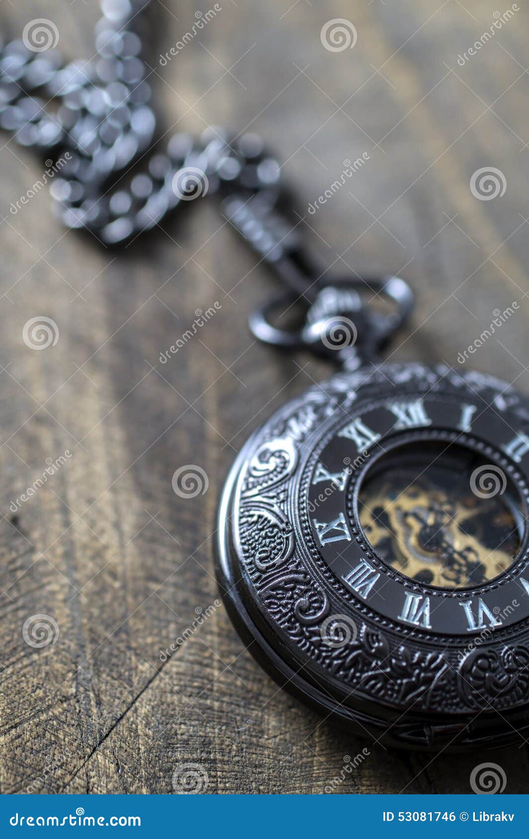Pocket Watch on Rustic Wooden Background Stock Photo - Image of watch ...